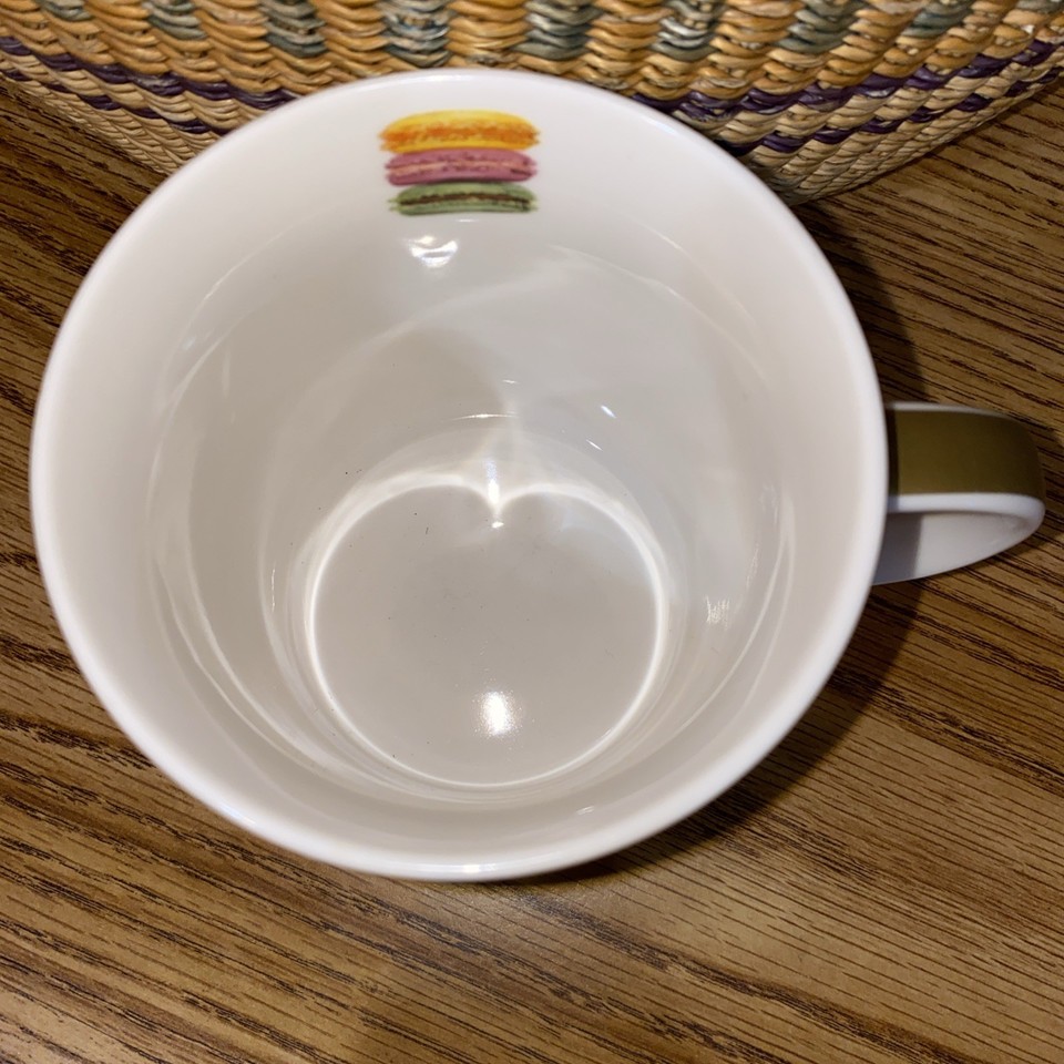 PPD Cup Mug Porcelain 13.5 oz Vicki Sawyer OLAF Puffin Bird Macarons ...