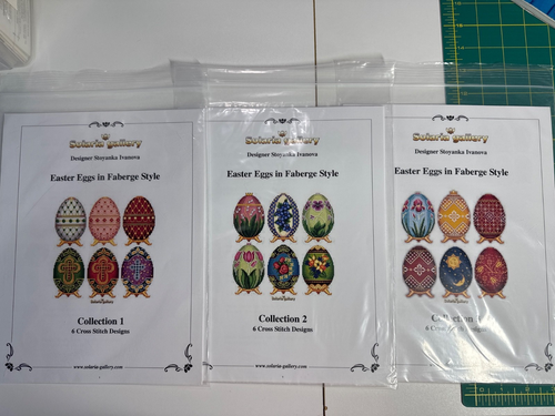 Lot of 3 Solaria Gallery Faberge Easter Eggs Counted Cross Stitch ...