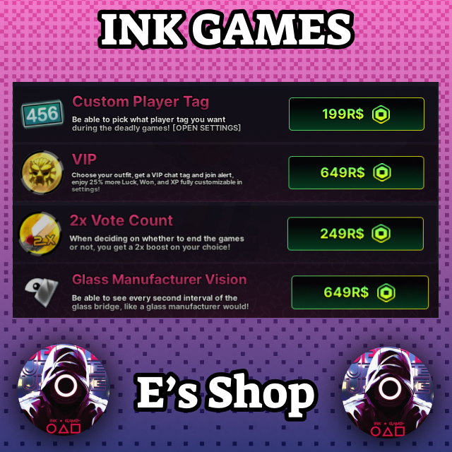 INK GAMES Roblox - Gamepasses, money, power rolls CHEAP | eBay