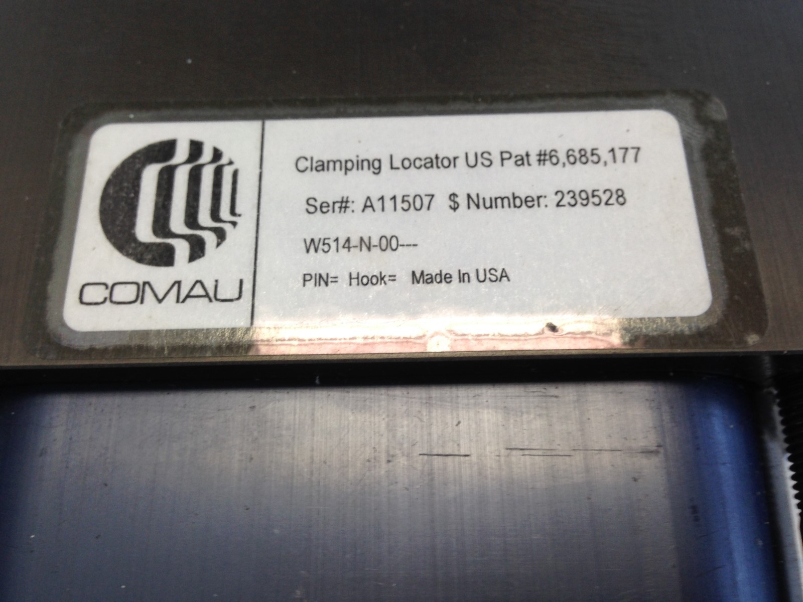 N950529 COMAU W999-00569 W514-N-00 PNEUMATIC HOOK PIN CLAMP,N950529 ...