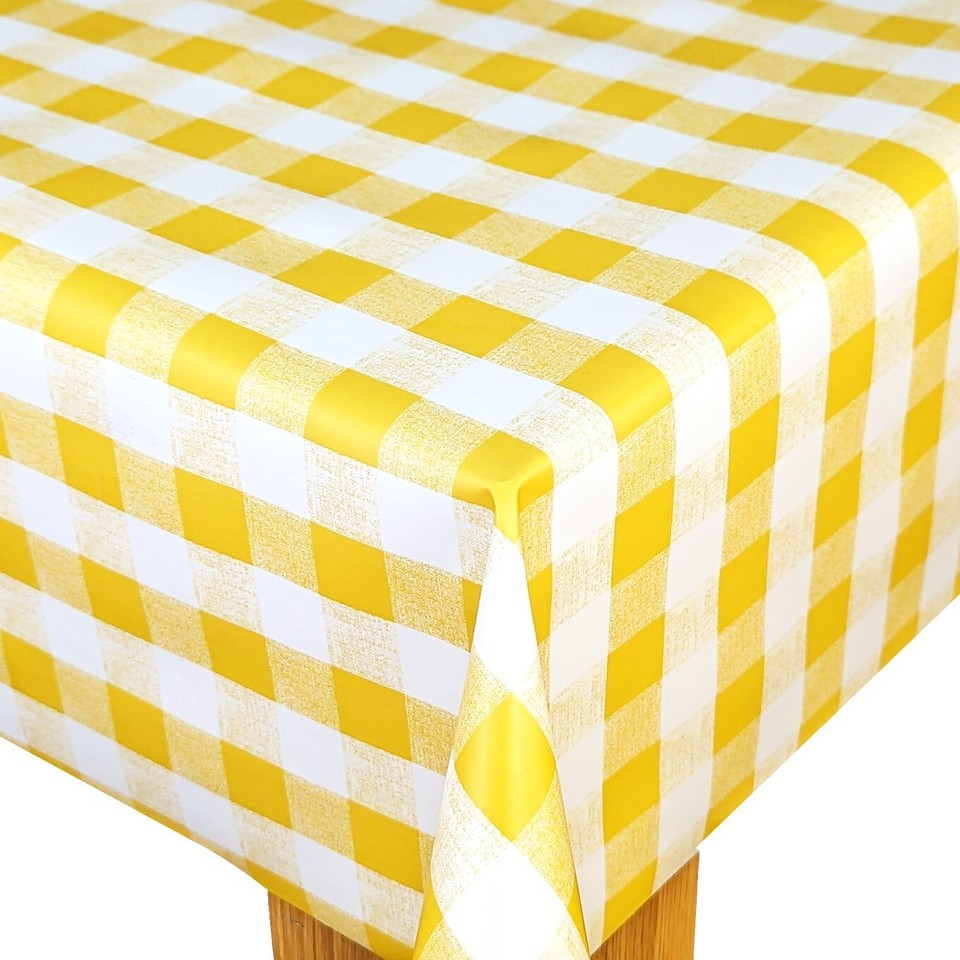 Gingham Check Tablecloth Wipe Clean PVC Vinyl Oilcloth Table Protector ...