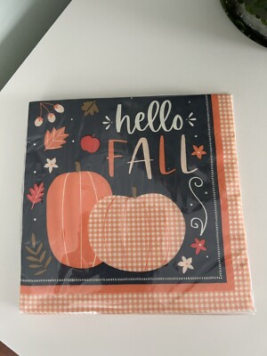 Party Impression "HELLO FALL" Pumpkin Patch LUNCH paper NAPKINS, NEW ...