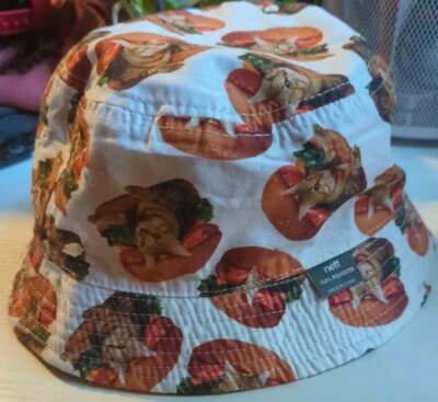 Neff Men's One Size Black And White Cat Burger Reversible Funny Bucket ...