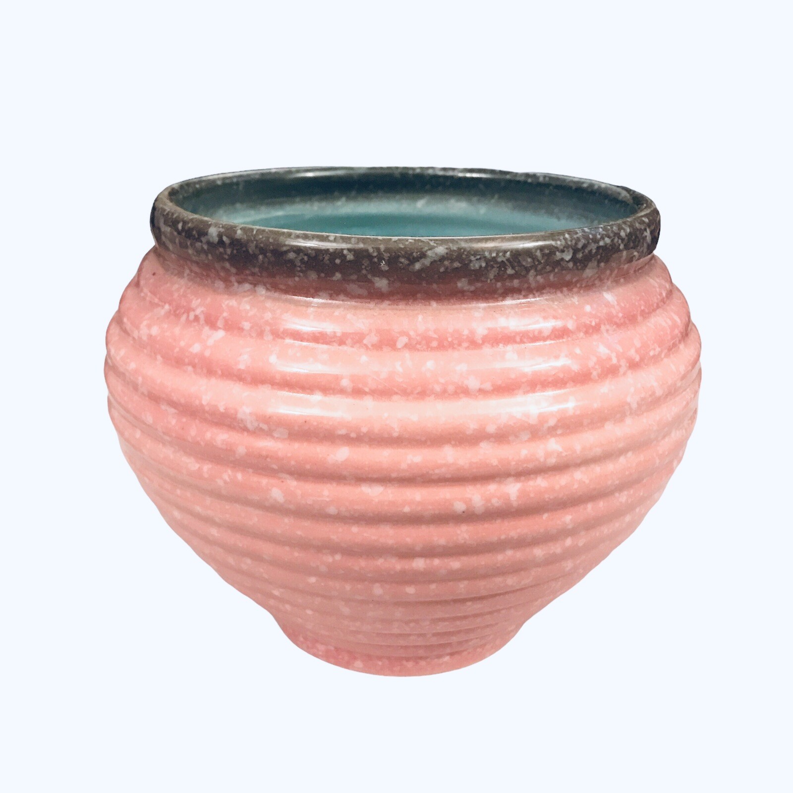 Hull Pottery USA 75-6 Jardiniere Planter Pot Pink Turquoise Aqua ...