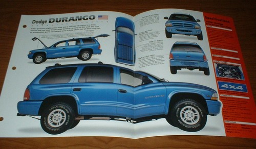 1998 DODGE DURANGO SLT PLUS SPEC SHEET BROCHURE PHOTO INFO POSTER 97 98 ...