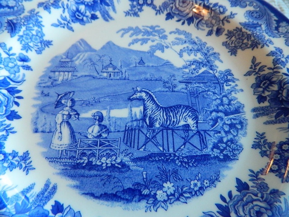Spode China Blue Room Collection "The Zebra Pen" 10 1/2" Dinner Plate ...