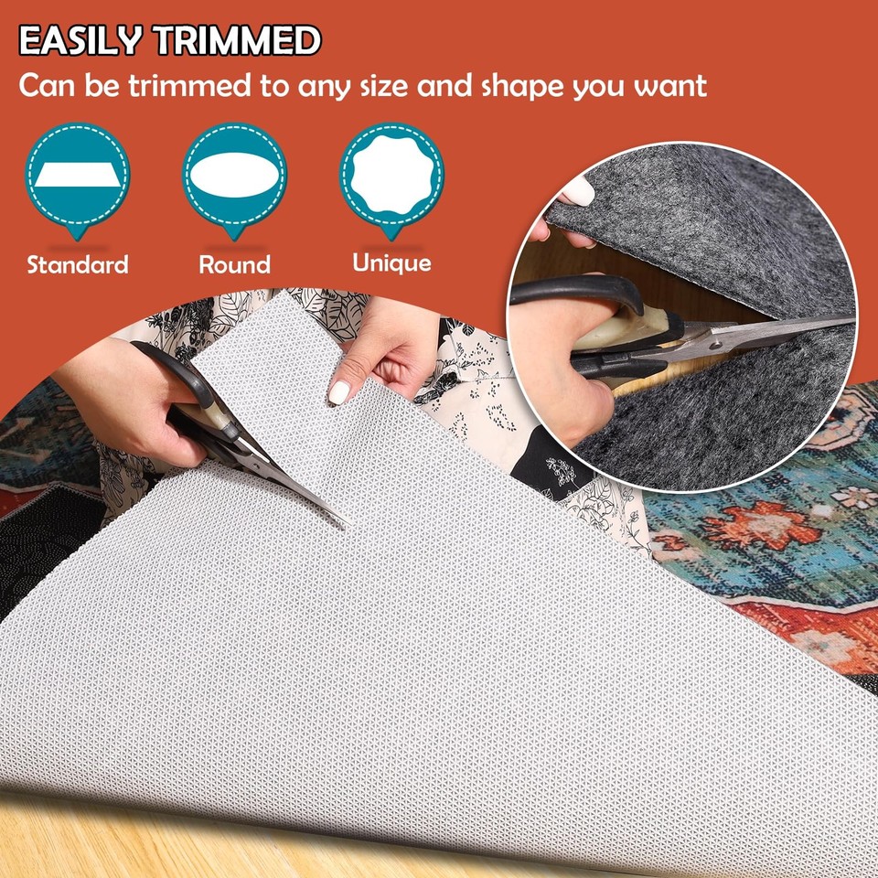 Waterproof Rug Pad, 8x10 ft Under Area Rug Carpet Pad, Non Slip Rug ...