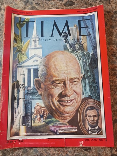 Time Magazine September 28 1959 Vol 74 No. 13 Nikita Khrushchev Cover ...