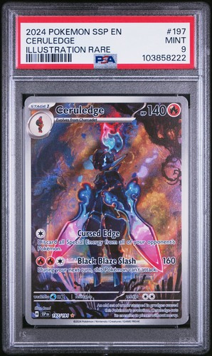 2024 POKEMON SSP EN-SURGING SPARKS ILLUSTRATION RARE #197 CERULEDGE PSA ...