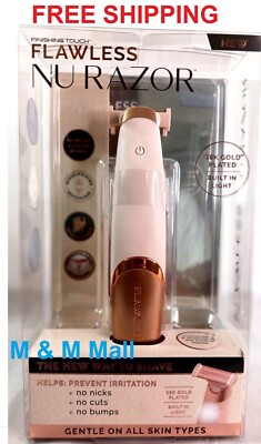 Nu Razor Finishing Touch Flawless Bulti-in Light Rechargeable 18K Gold ...