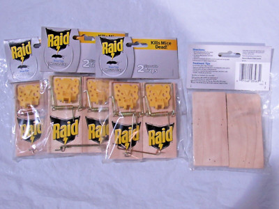 4 packs Raid Wood Metal & Plastic Pedal Mouse Trap Reusable Mouse Traps ...