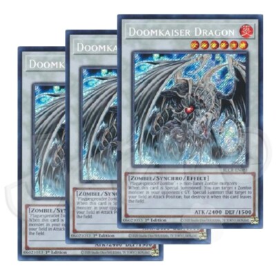 Yugioh - Doomkaiser Dragon x 3 - 1st Edition - Secret Rare NM - Free ...