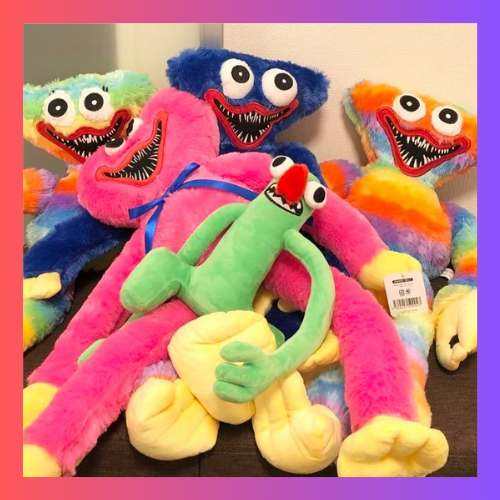 Poppy Playtime Huggy Wuggy Plushie Set of 4 plus 1 extra, approx. 60 cm ...