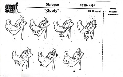 Disney's GOOF TROOP 1991 Production Studio COPY Model Sheet GOOFY Guide ...