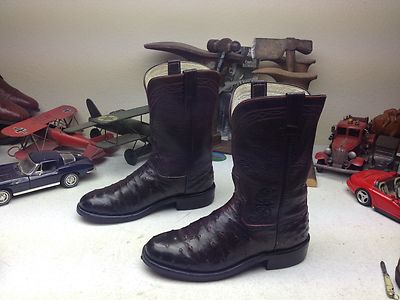 CUSTOM MONOGRAMMED "E' 'P' BLACK CHERRY OSTRICH WESTERN COWBOY ROPER ...
