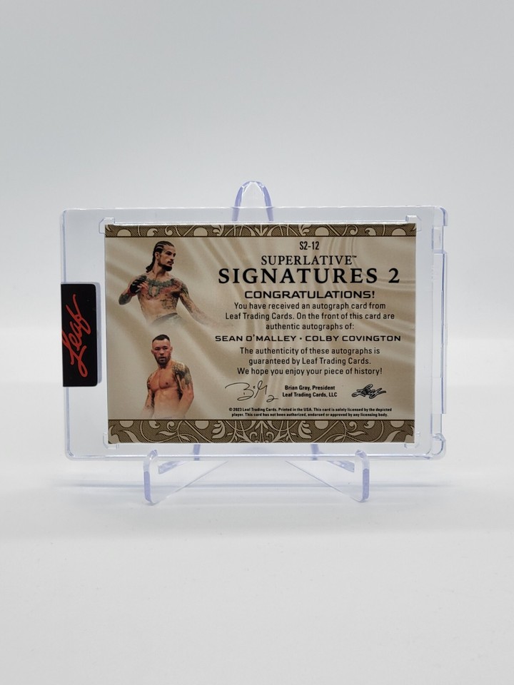 2023 Leaf Superlative SEAN O'MALLEY + COLBY COVINGTON Auto Autograph 4/ ...