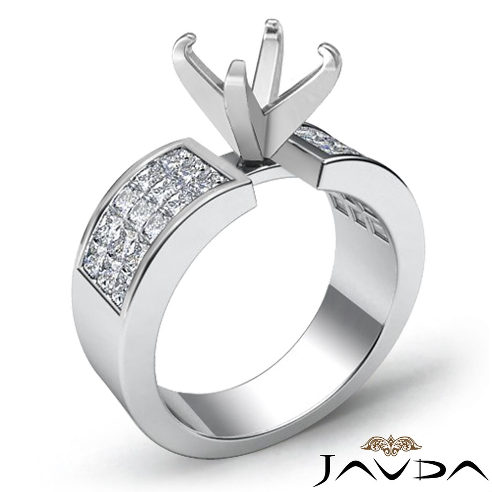 Princess Diamond Invisible Setting Wedding Engagement Women's Ring 1 ...