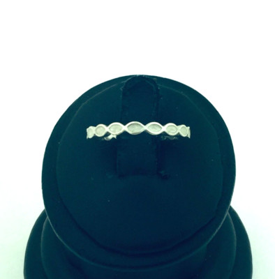 PANDORA Sterling Silver MOP Full Wrap Around Wave Stackable Band Ring ...