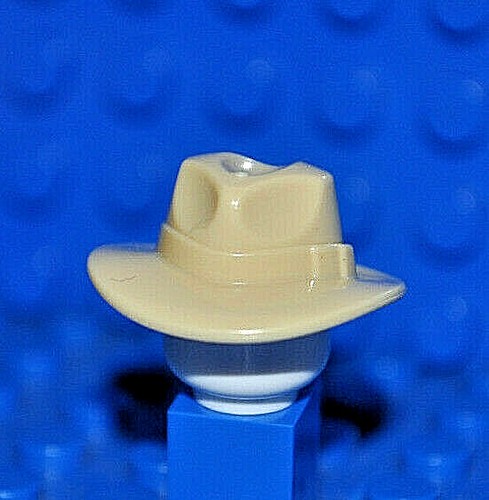 LEGO PARTS - 1X FEDORA HAT TAN COLOUR/COWBOY/JACKAROO/AKUBRA/MINIFIGURE ...
