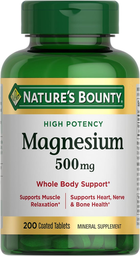 Nature'S Bounty Magnesium 500 Mg Tablets, High Potency Magnesium ...