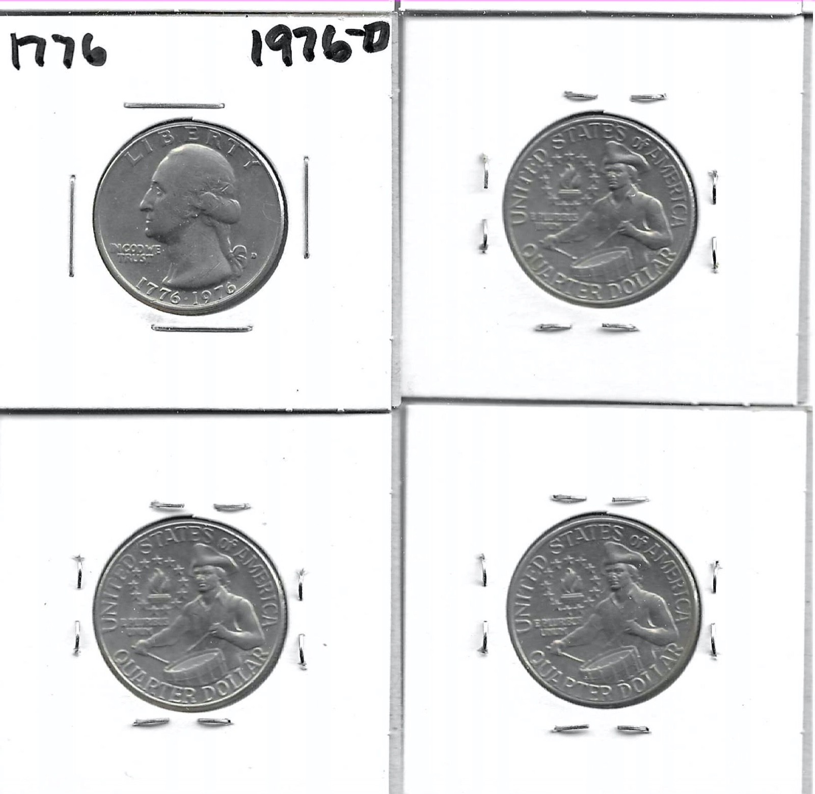 Lot Of (4) 1776 -1976 Bicentennial Drummer Boy Quarter 25C USA ...