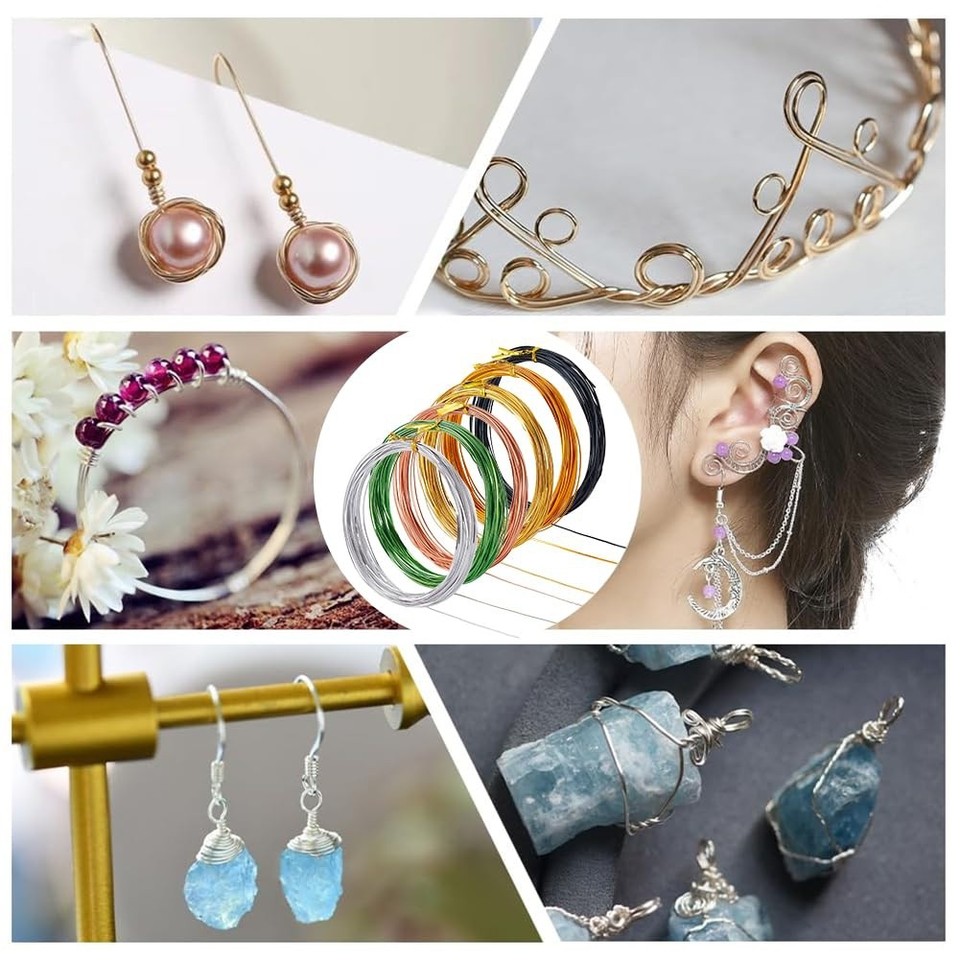 196Ft 6 Colors Flat Aluminum Wire, 0.5x1mm Colored Wire for DIY ...