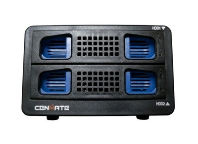 Cenmate Aluminum Dual Bay Hard Drive Enclosure Cooling Fan 2.5/3.5 ...
