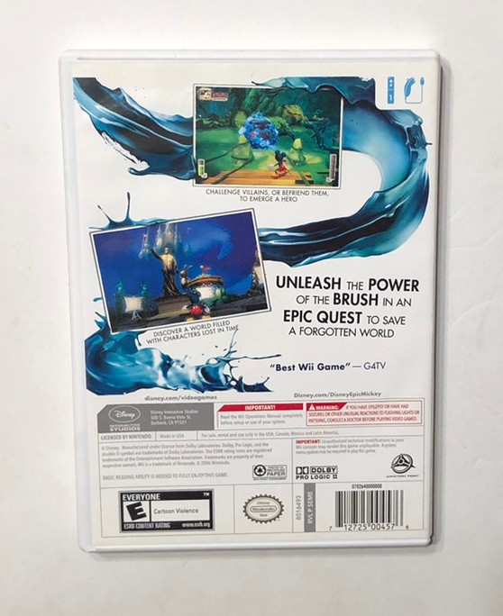 EPIC MICKEY NINTENDO Wii GAME WITH MANUAL MICKEY MOUSE DISNEY 2010 | eBay