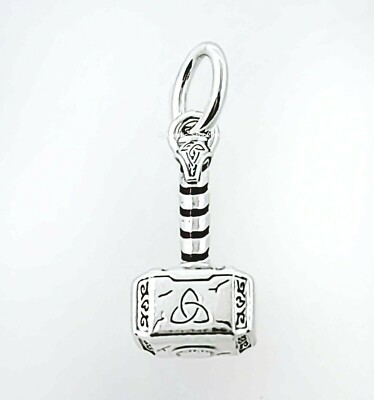 Authentic Pandora Silver Charm, Thor's Hammer #790483C01 | eBay