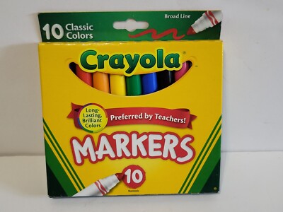 Crayola Broad Line Markers, Classic Colors 10 Each, 10 Count (Pack of 1 ...