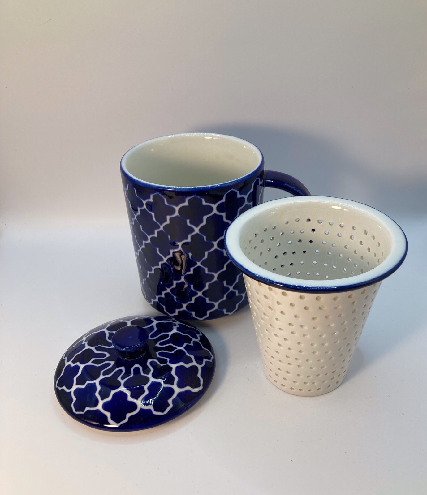 Porcelain Teavana Blue And White Tea Mug with Infuser and Lid. | eBay