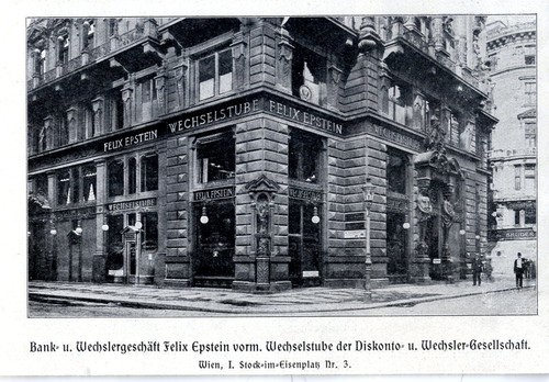 Wien Bank-u.Wechselgeschäft Felix Epstein Stock-im-Eisenpl. Straßenbild ...