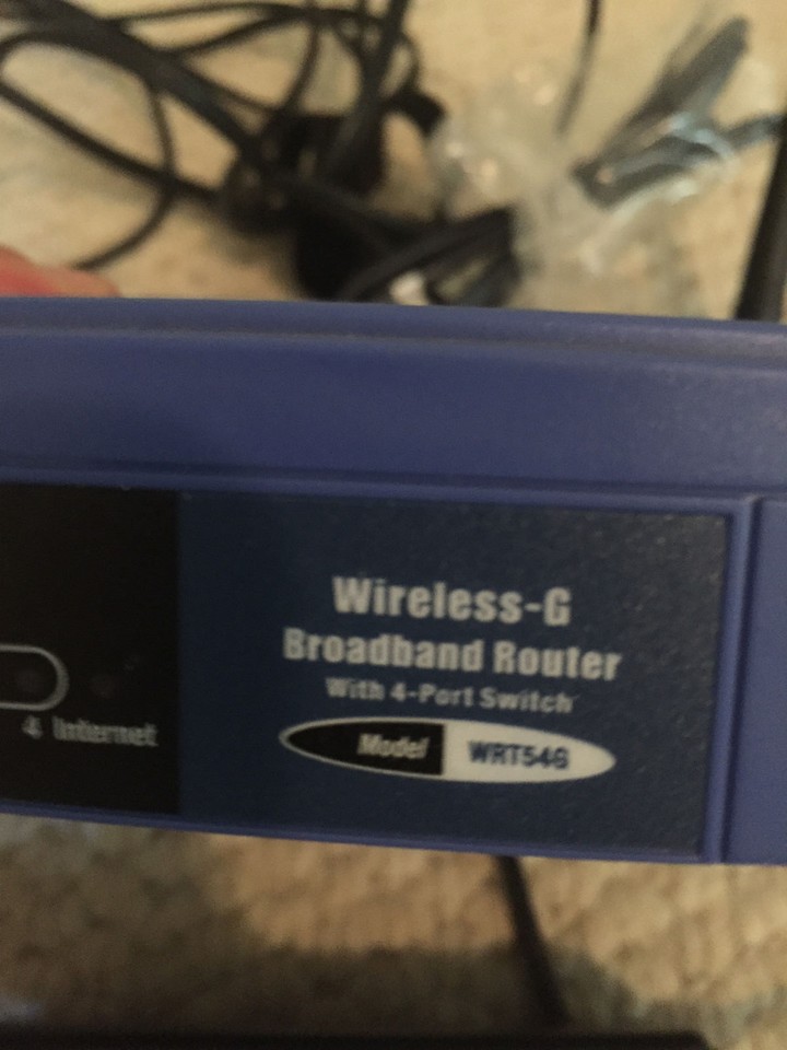 Linksys WIRELESS-G BROADBAND ROUTER WRT54G W 4-PORT SWITCH 2.4 GHZ 54 ...