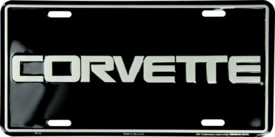 CORVETTE LICENSE PLATE METAL CHEVROLET SIGN EMBOSSED CAR TRUCK TAG AUTO ...