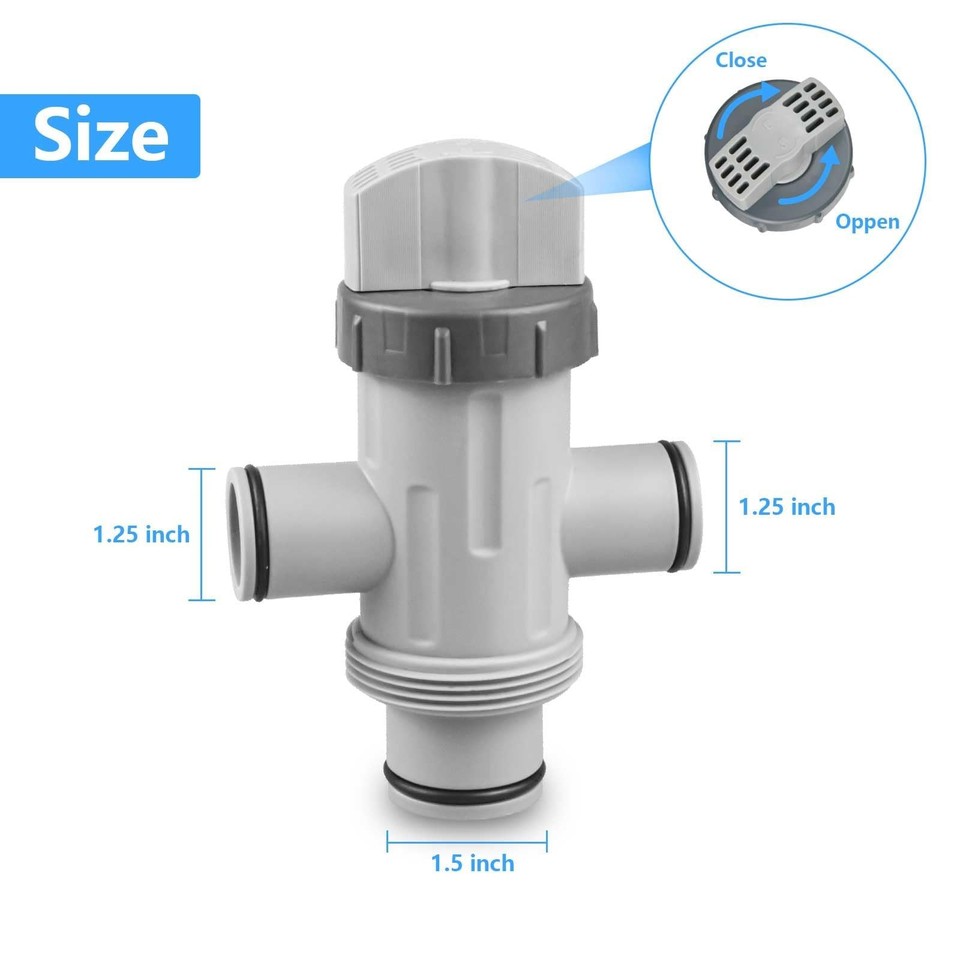Dual Split Hose Plunger Valve with 3 Zip Ties for Intex Pool hoses ...