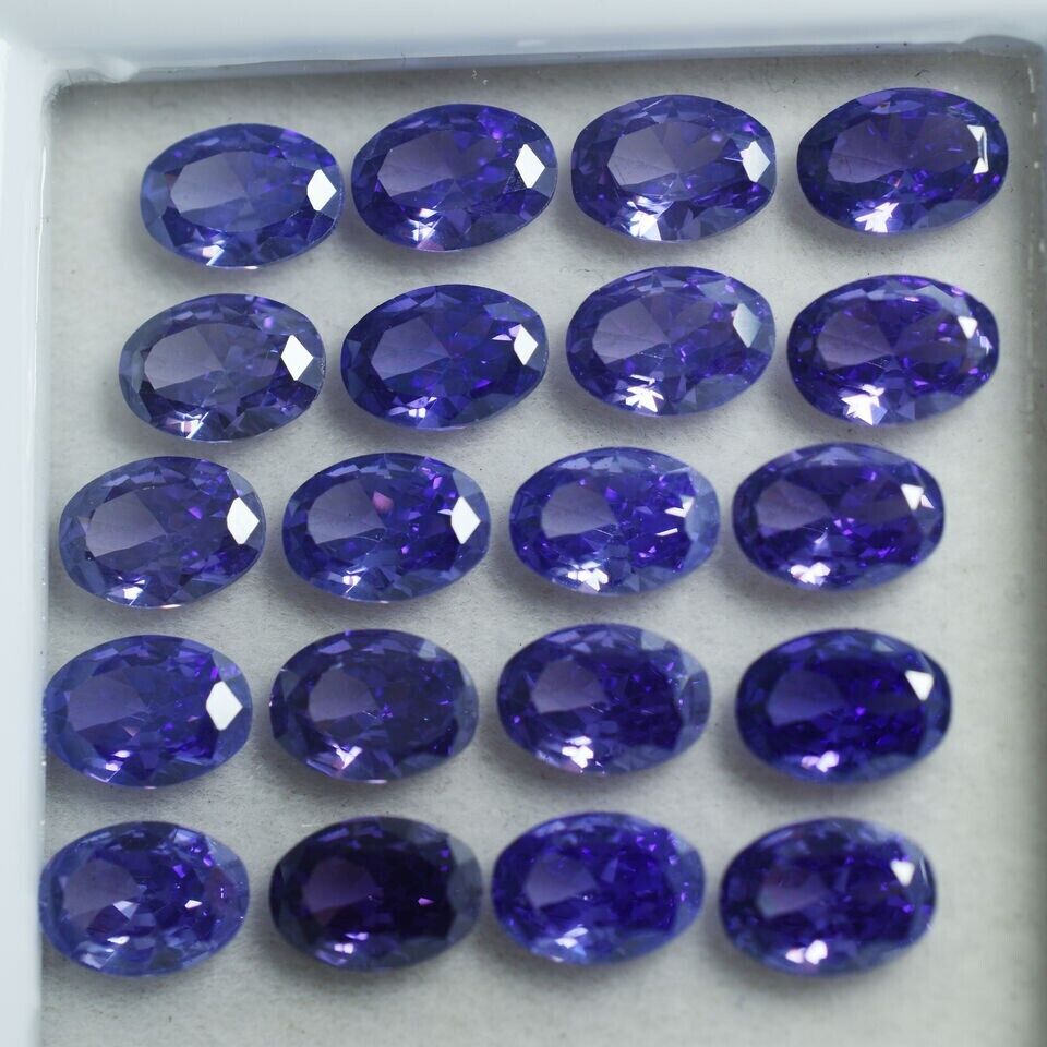 21 Pcs Natural Certified Tanzanite Purple Oval Shape Loose Gemstone 7x5 ...