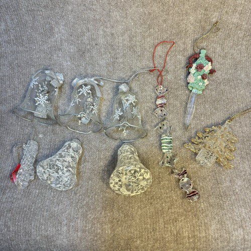 Vintage Clear Glass Bells with Glass Art Clappers, golf bag, Candy ...