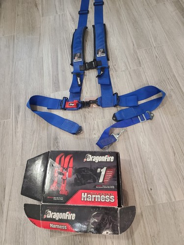 Seat Belt harness Blue 3"padded DFR-2SRBLL Dragon Fire Harness | eBay