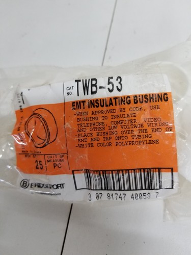 Bridgeport TWB-53 Low Voltage EMT 1" Insulating Bushing Bag of 25 | eBay