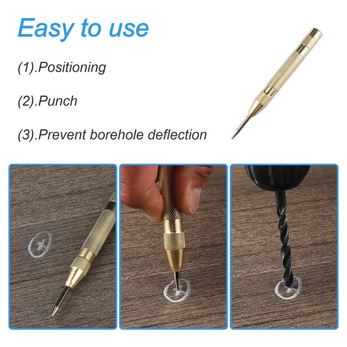 2Pcs Automatic Center Punch, 5'' Premium Spring Loaded Center Punch ...