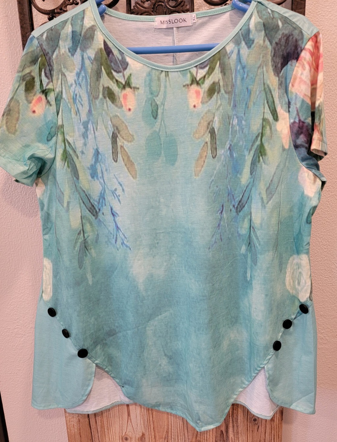 MissLook T-shirt Floral Size XL, Short Sleeve, NWOT | eBay