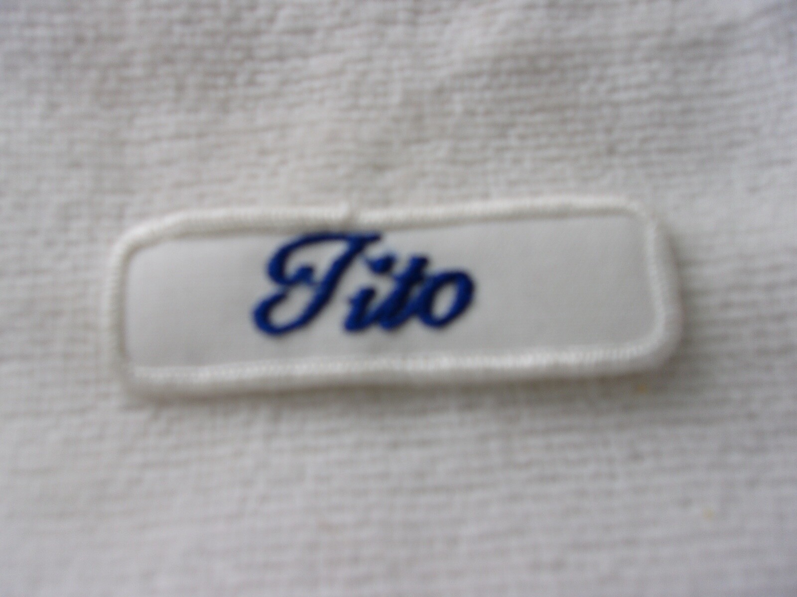 TITO USED EMBROIDERED VINTAGE SEW ON NAME PATCHES BLUE ON WHITE 1 X 3 ...