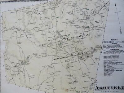 Ashfield Franklin County Massachusetts 1871 F.W. Beers detailed ...