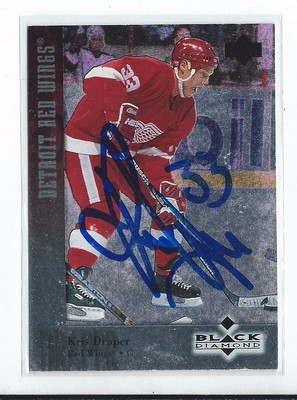 Kris Draper Signed 1996/97 Upper Deck Black Diamond Card #33 | eBay