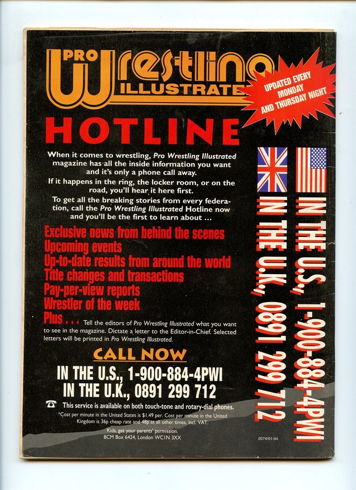 THE WRESTLER MAGAZINE 5/94 UNDERTAKER ROYAL RUMBLE HART/LUGER HULK ...