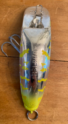 VINTAGE LUHR JENSEN SALMON/TROUT KWIKFISH K14 CRANKBAIT-CHROME/YELLOW ...