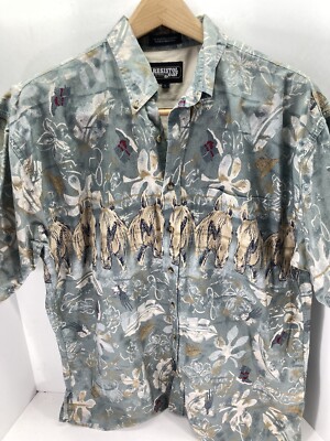 Resistol Rodeo Gear Hawaiian Shirt Men Large Short Sleeve Button ...