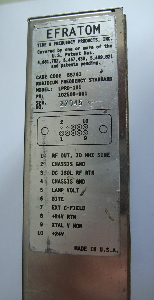 EFRATOM LPRO-101 Rubidium Frequency Standard PN 102500-001 | eBay