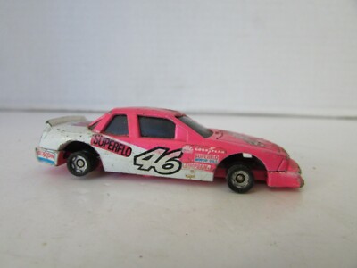 VTG DIECAST RACING CHAMPIONS 1989 SUPERFLO #46 RACE CAR PINK WHITE 3"L ...