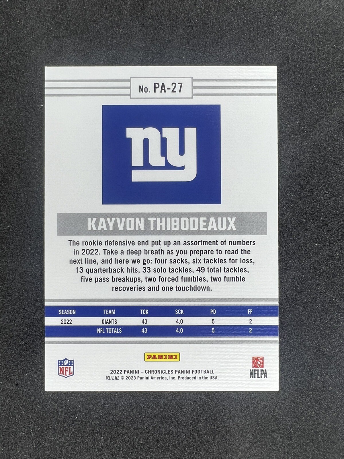 2022 Panini Chronicles - Panini Teal #PA-27 Kayvon Thibodeaux (RC) for ...